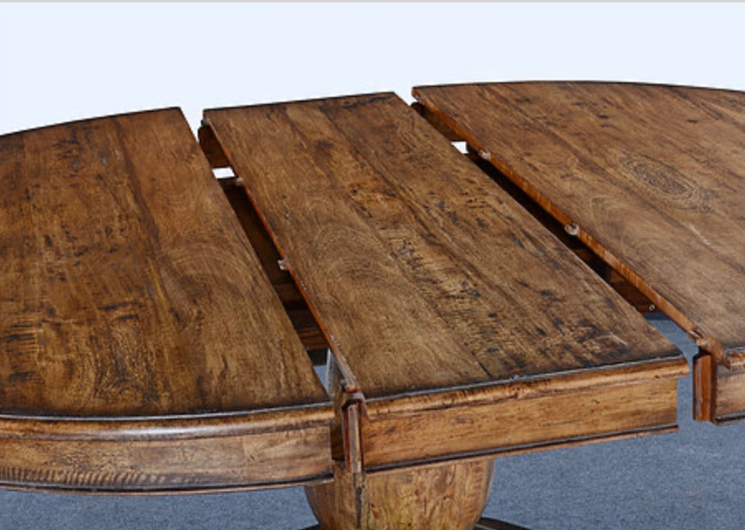 54" Scott Extension Dining Table Rustic Pecan Solid Wood - Furniture on ...