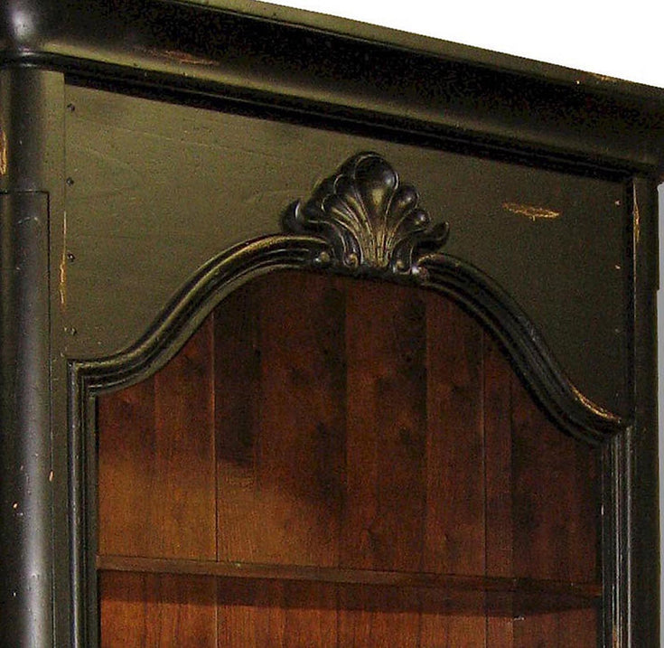 French Provincial Distressed Black Bookcase - Furniture on Main